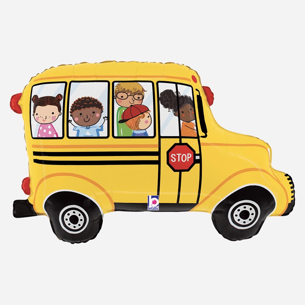 Ballon hélium bus scolaire - Décoration pour la rentrée scolaire