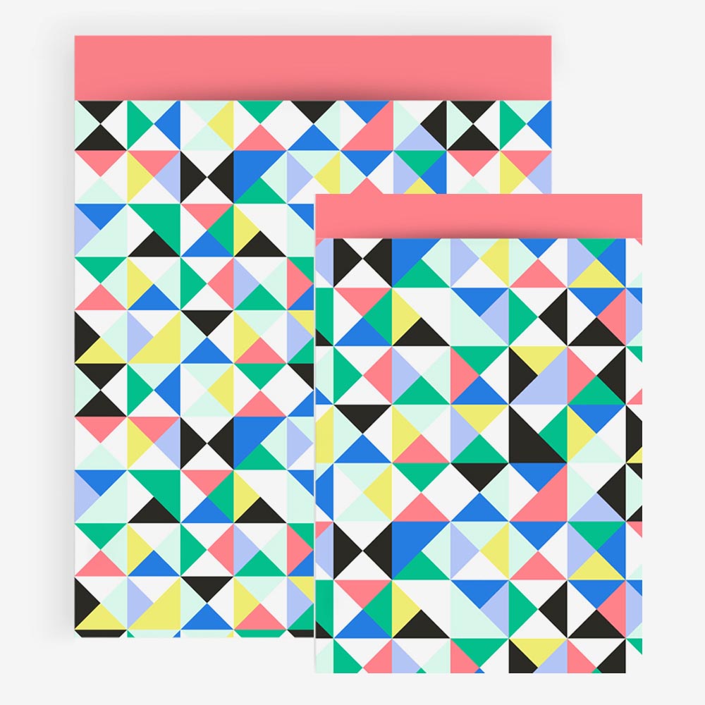 Pochette en papier triangles multicolores - House of products